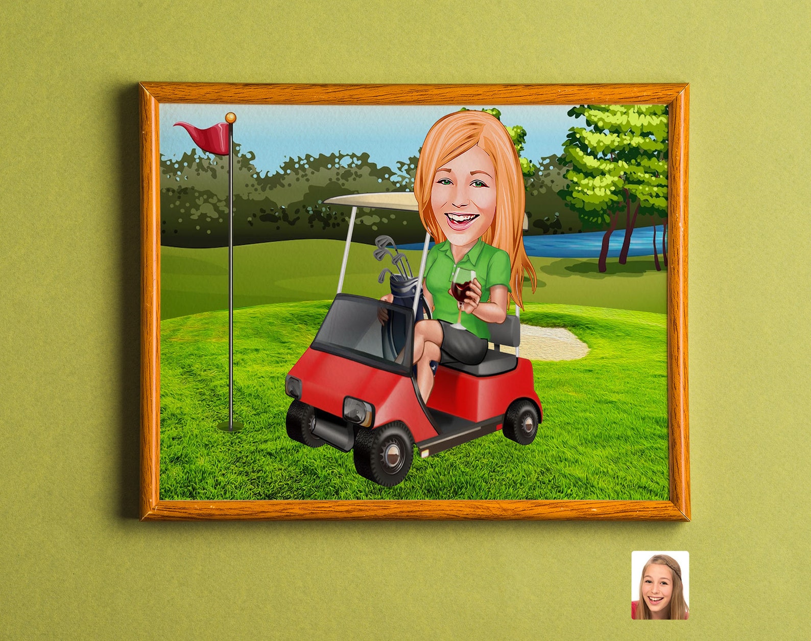 Personalized Golfer Caricature Drawing, Cartoon From Photo, Custom Golf ...