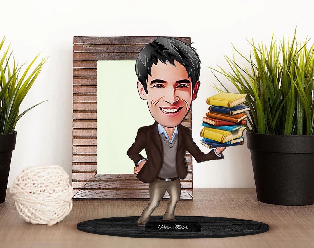 Personalized 3D Wooden Cartooned Teacher Figurine Trinket, Custom ...