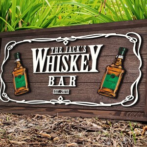 Personalized Handmade Oak Tree Bar Sign, Custom Wood Bar Sign, Bar and ...