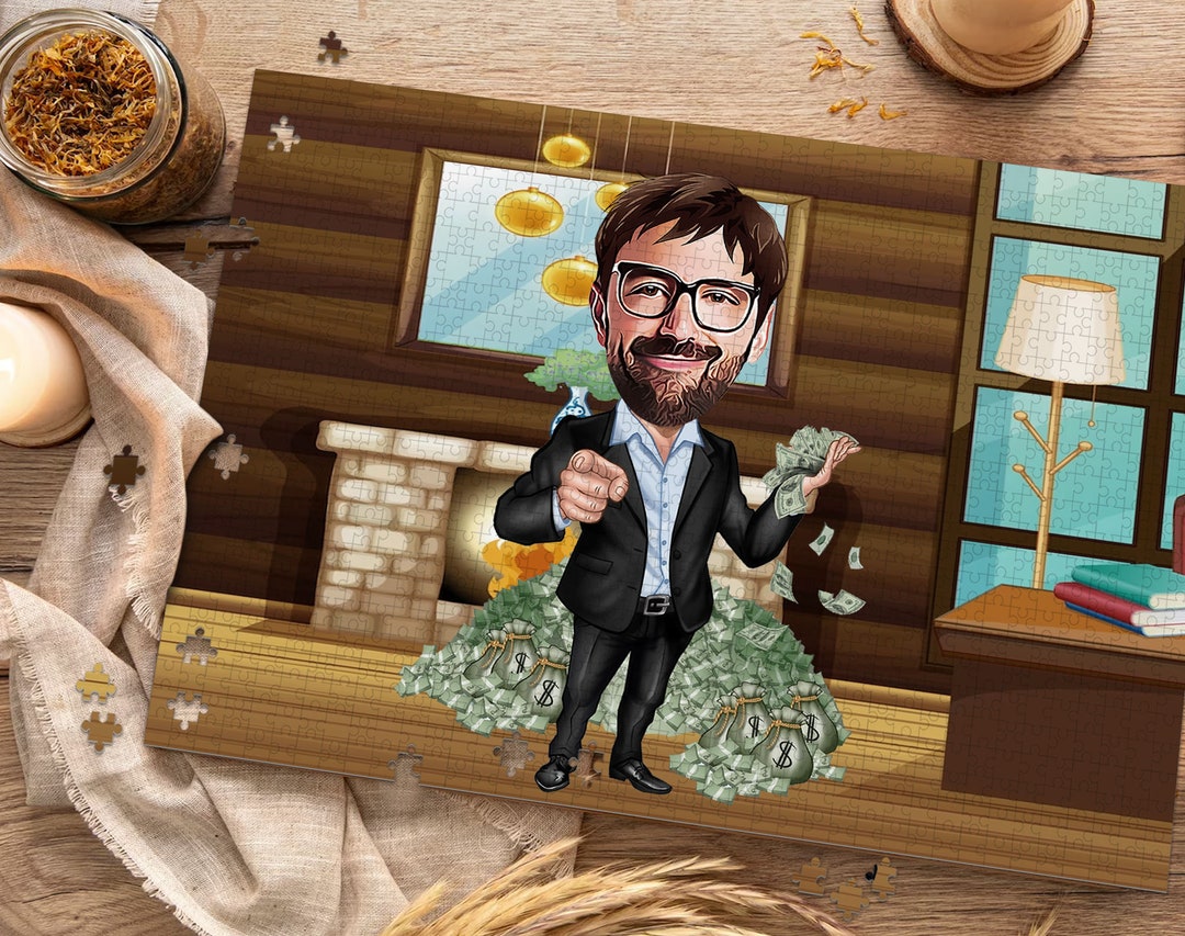 Personalized 1000 Pieces Cartoon Boss Jigsaw Puzzle, Gift for Boss ...