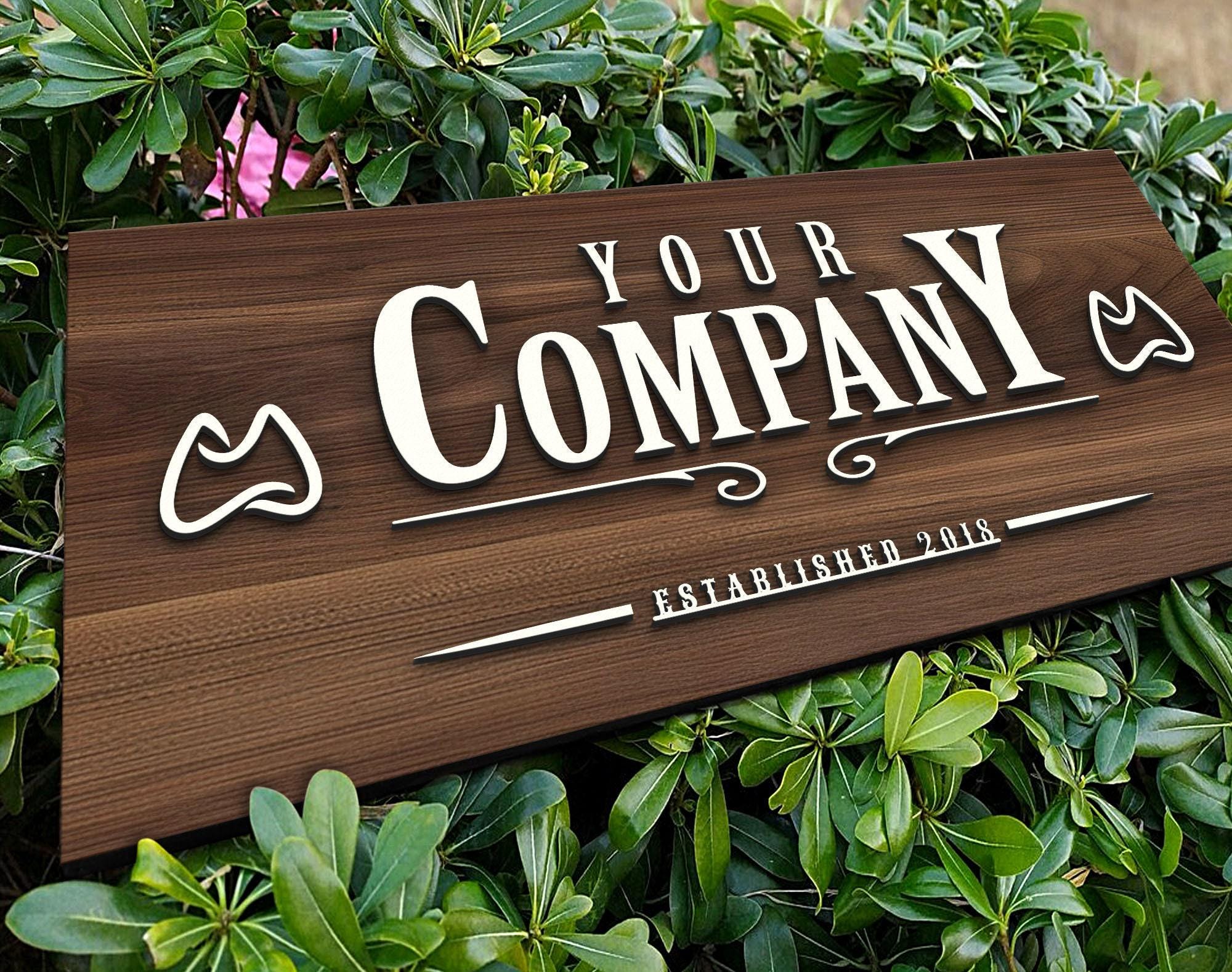 Personalized Wooden Logo Sign, Wooden Sign, Custom Wood Company Sign ...