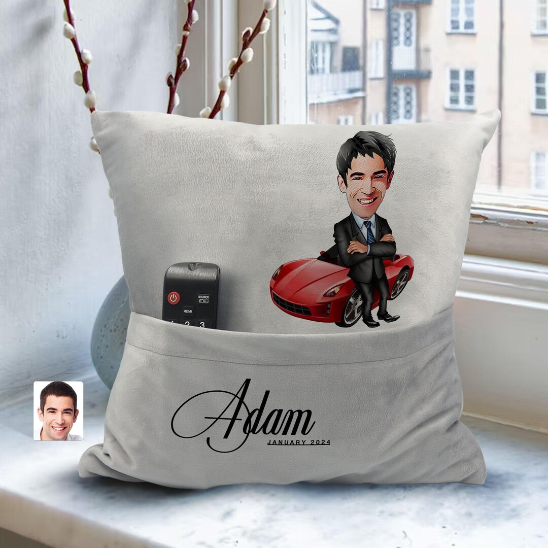 Personalized Boss Cartoon Pillow With Pockets, Custom Fluffy Pillow ...