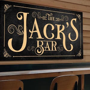 Personalized Canvas Bar Sign, Custom Canvas Bar Frame, Pub, Pub Shed ...