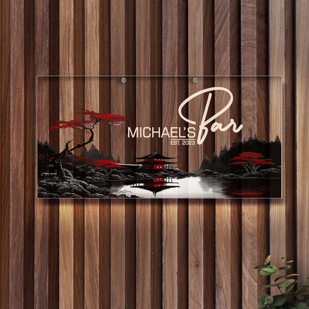 Personalized Clear Acrylic Bar Sign, Custom Bar Sign, Beer Pub, Man ...