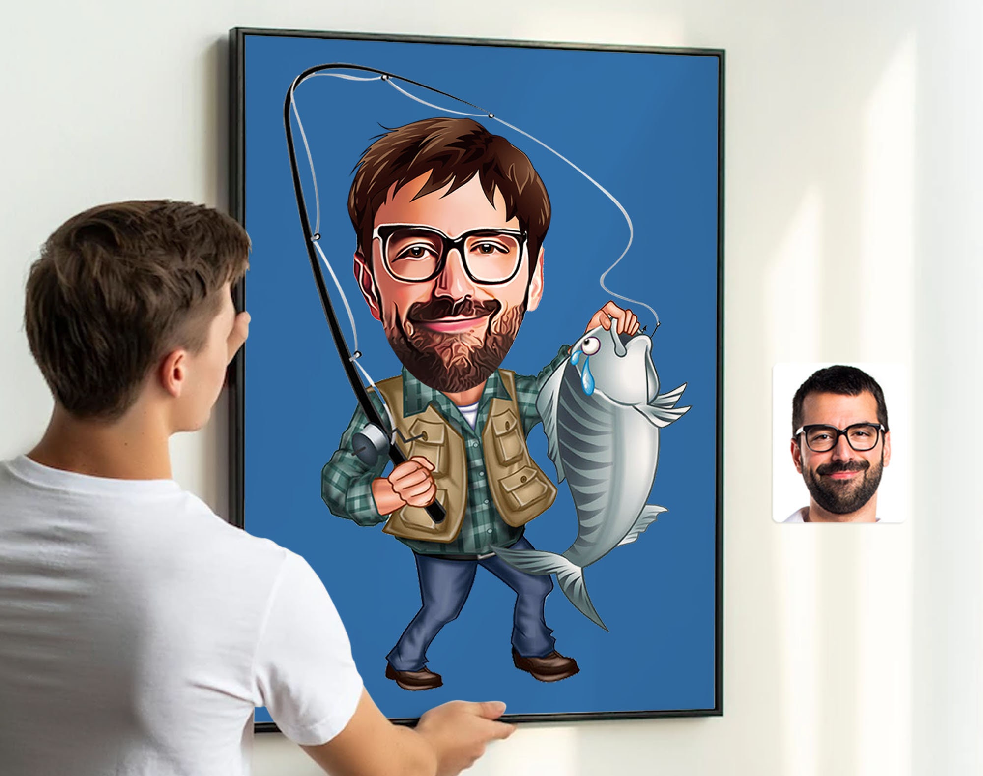 Customized Cartoon Fisherman B Custom Catch Fisherman Figure - Etsy