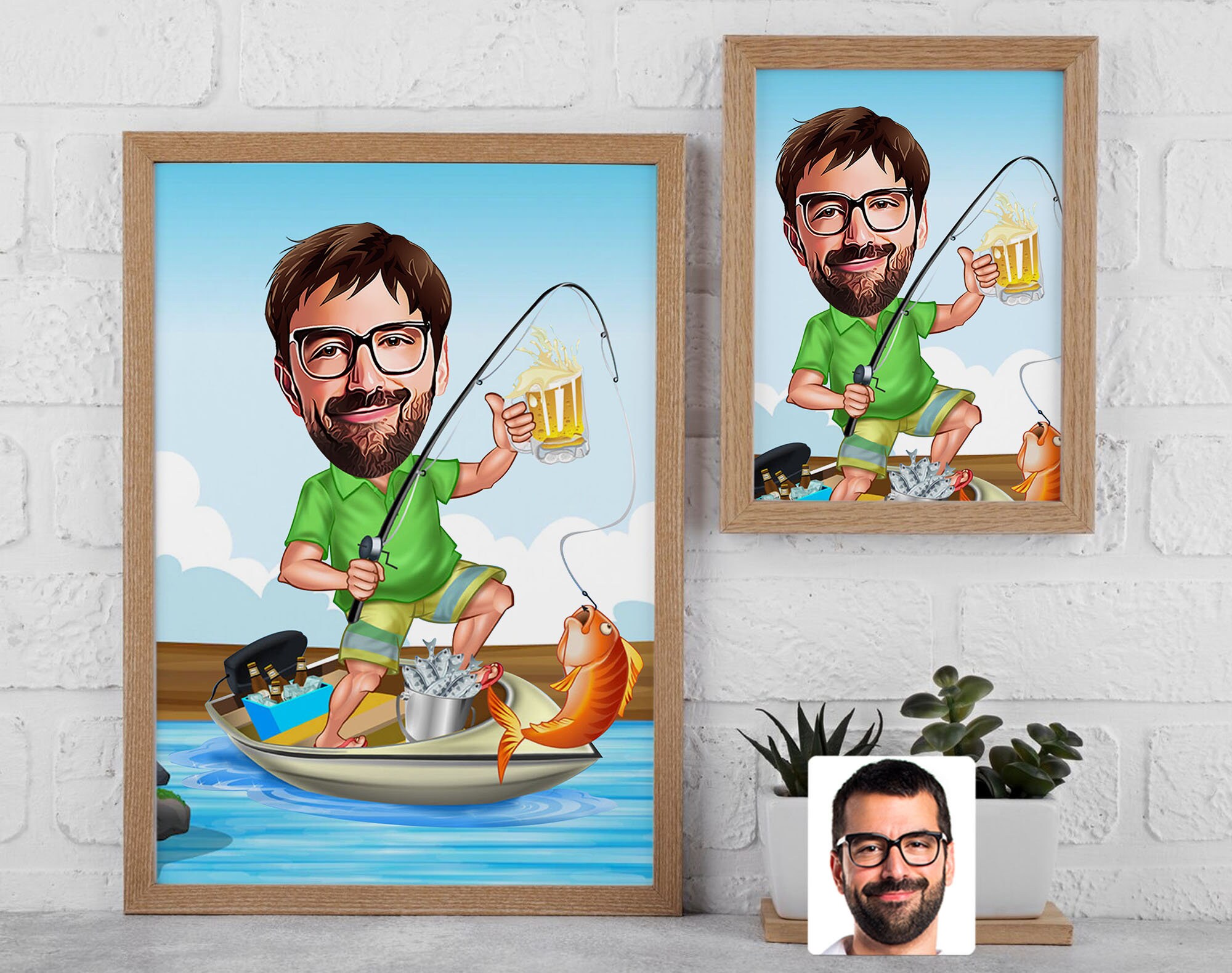 Customized Cartoon Fisherman B Custom Catch Fisherman Figure - Etsy
