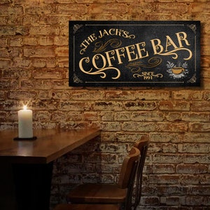 Personalized Canvas Coffee Bar Sign Custom Canvas Frame - Etsy