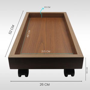 Wooden Computer Tower Stand PC Stand, Wheeled Mobile CPU Stand, Desktop ...