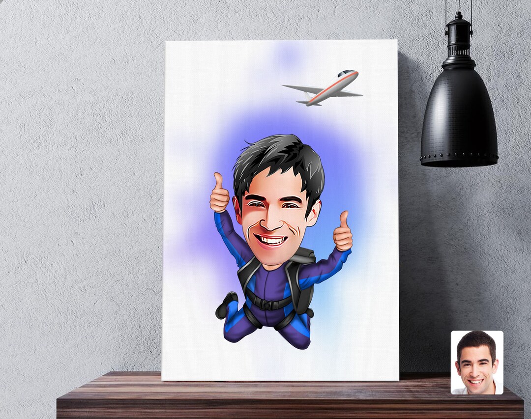 Personalized Cartoon Parachute Canvas Wall Art Christmas - Etsy