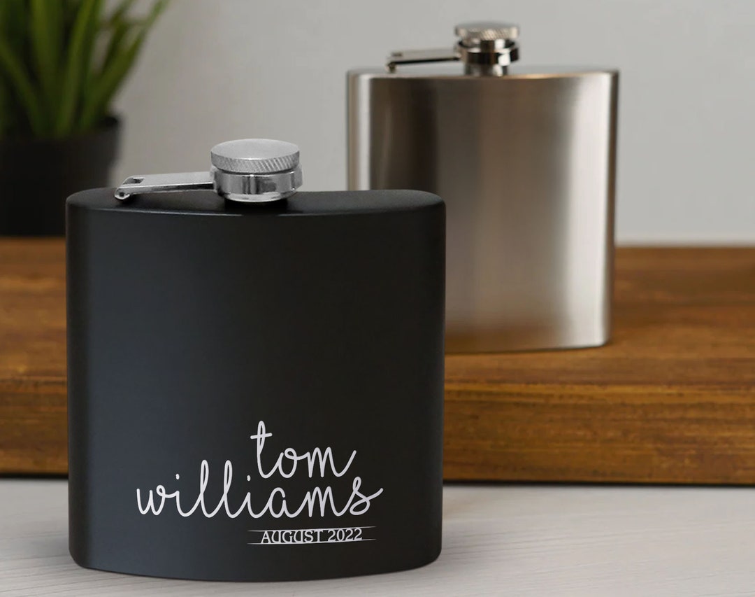 Personalized Laser Engraved Steel Hip Flask Custom 6oz Hip - Etsy