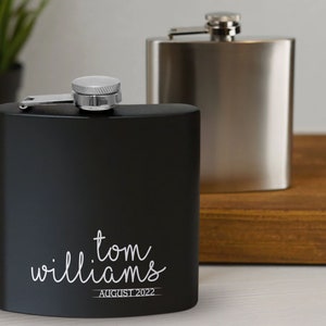 Personalized Laser Engraved Steel Hip Flask Custom 6oz Hip - Etsy