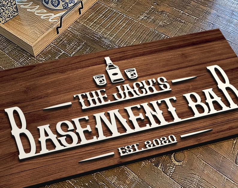 Personalized Bar Sign Wooden Sign Gift Custom Wood Sign - Etsy