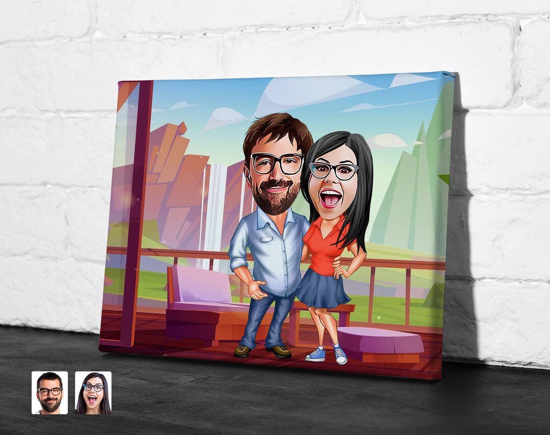 Personalized Cartoon Couple Drawing, Custom Cartoon Drawing, Cartoon ...