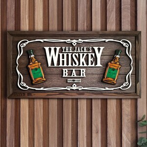 Personalized Handmade Oak Tree Bar Sign, Custom Wood Bar Sign, Bar and ...