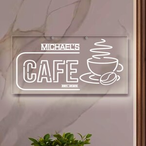 Personalized Clear Acrylic Coffee Bar Sign, Custom Coffee Shop Sign ...