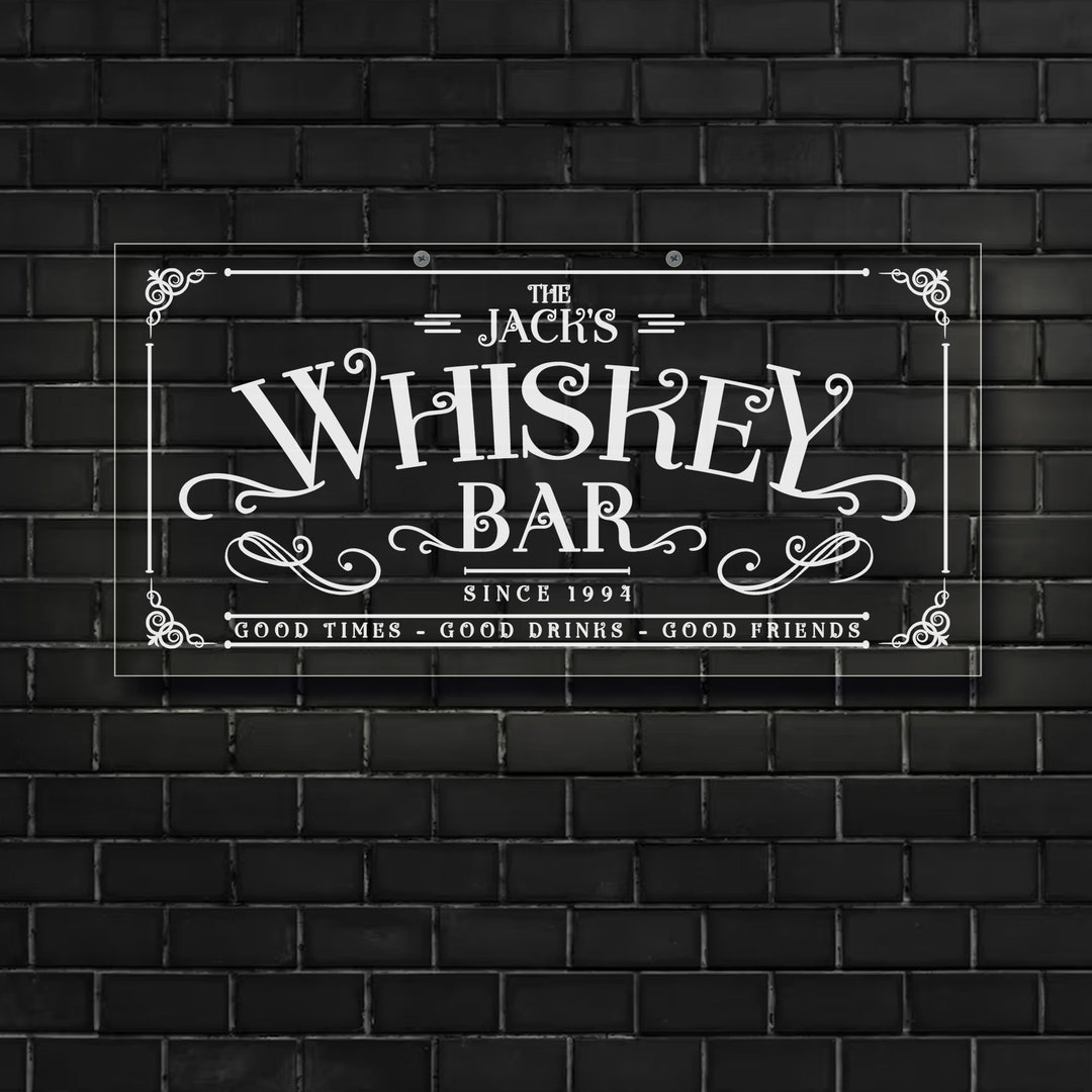 Personalized Clear Acrylic Bar Sign, Custom Bar Sign, Beer Pub, Man ...