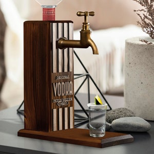 Personalized Embossed Name Wood Vodka Dispenser, Wine, Vodka, Whiskey ...