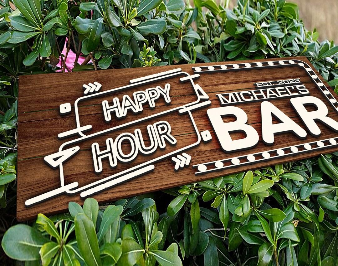 Custom Natural Wood Bar Sign, Personalized Pub Sign, Whiskey Bar Sign ...