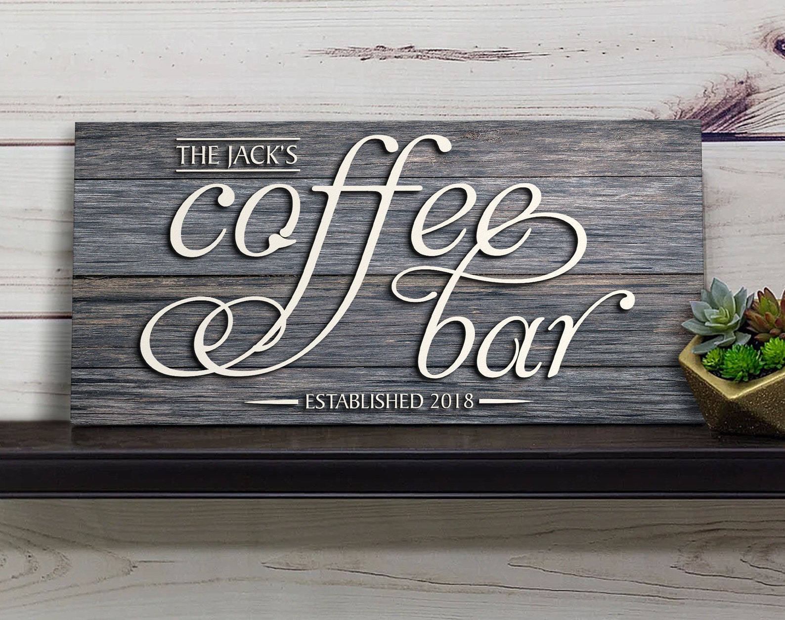 Personalized Coffee Bar Sign Wooden Sign Gift Custom Wood - Etsy
