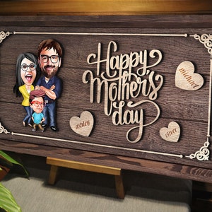 Personalized Handmade Embossed Oak Tree Wood Painting With Family ...