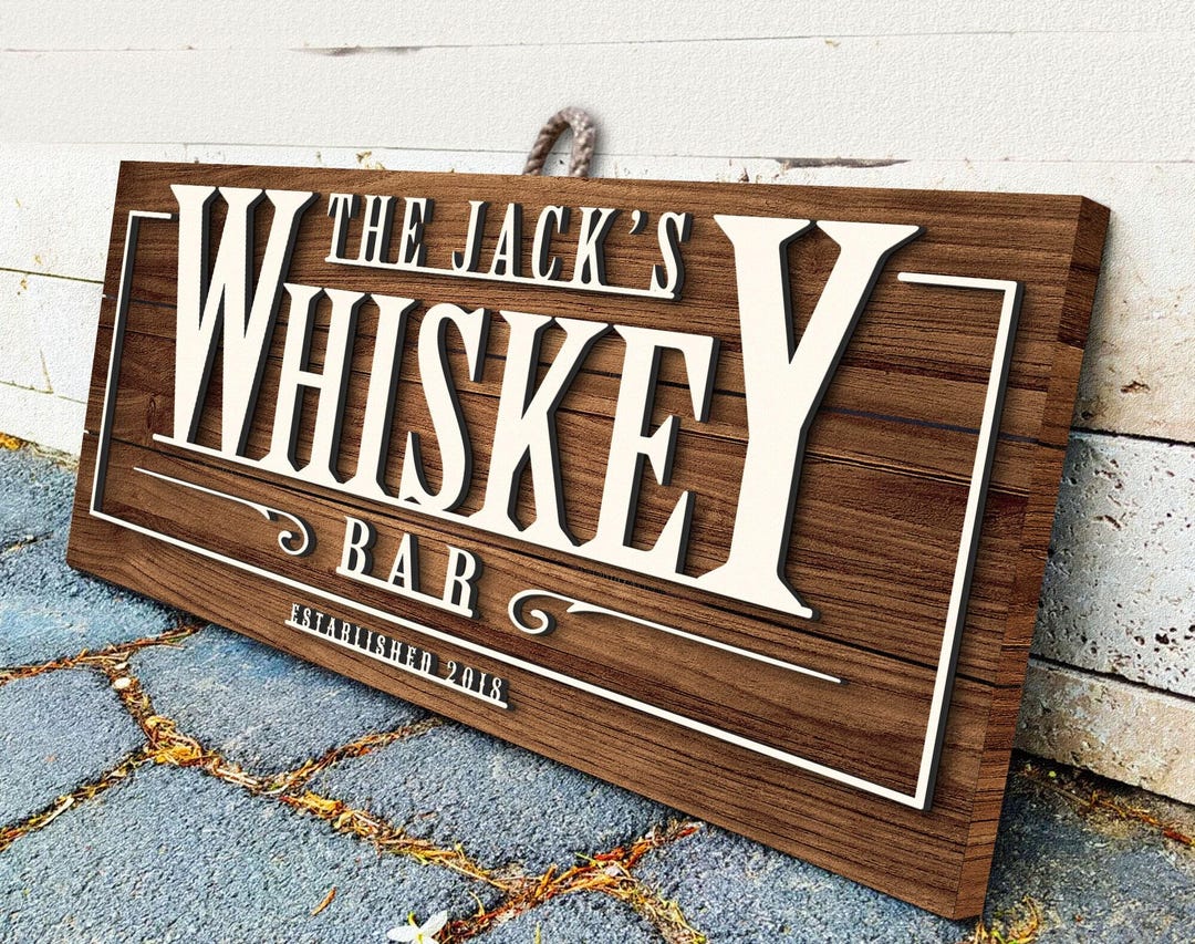 Personalized Bar Sign Wooden Sign Gift Custom Wood Sign Personalized ...