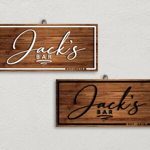 Personalized Bar Sign Wooden Sign Gift Custom Wood Sign - Etsy