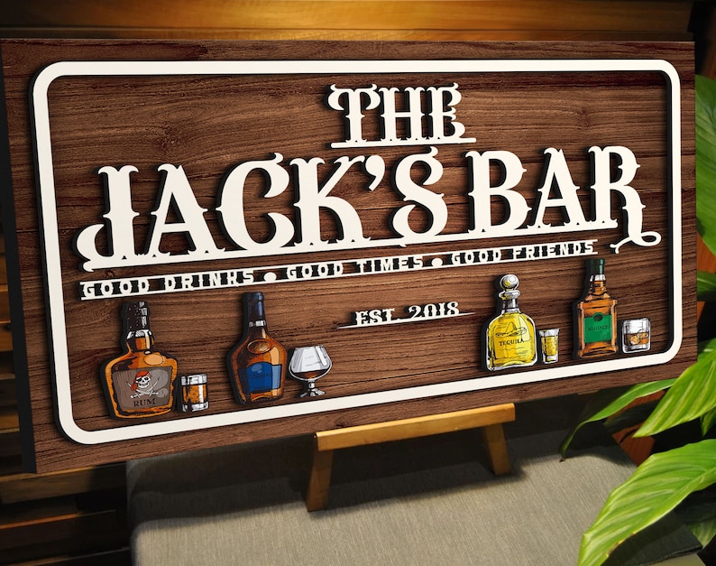 Personalized Wooden Bar Sign Custom Wood Sign Personalized - Etsy