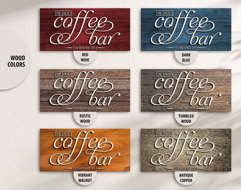 Personalized Coffee Bar Sign Wooden Sign Gift Custom Wood - Etsy