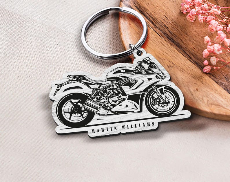 Personalized Motorcyclist Keychain, Motorcycle Keyring, Best Gift for ...