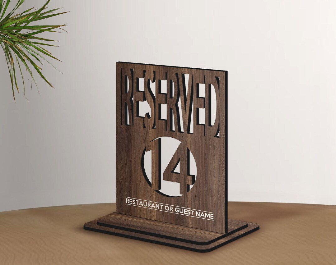 Personalized Reserved Table Sign, Custom Wooden Restaurant Sign ...