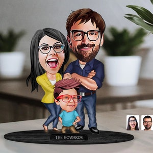 Personalized 3D Wooden Cartooned Family Figurine Trinket, Custom ...