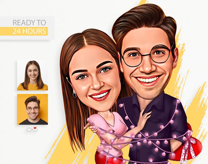 Custom Cartoon Drawing Cartoon Couple Custom Portrait - Etsy