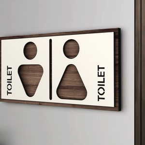 Restroom Door Sign, Men Women WC, Toilet Entrance, Restaurant Sign ...