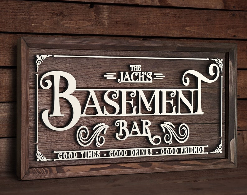 Personalized Handmade Oak Tree Bar Sign Custom Wood Bar Sign - Etsy