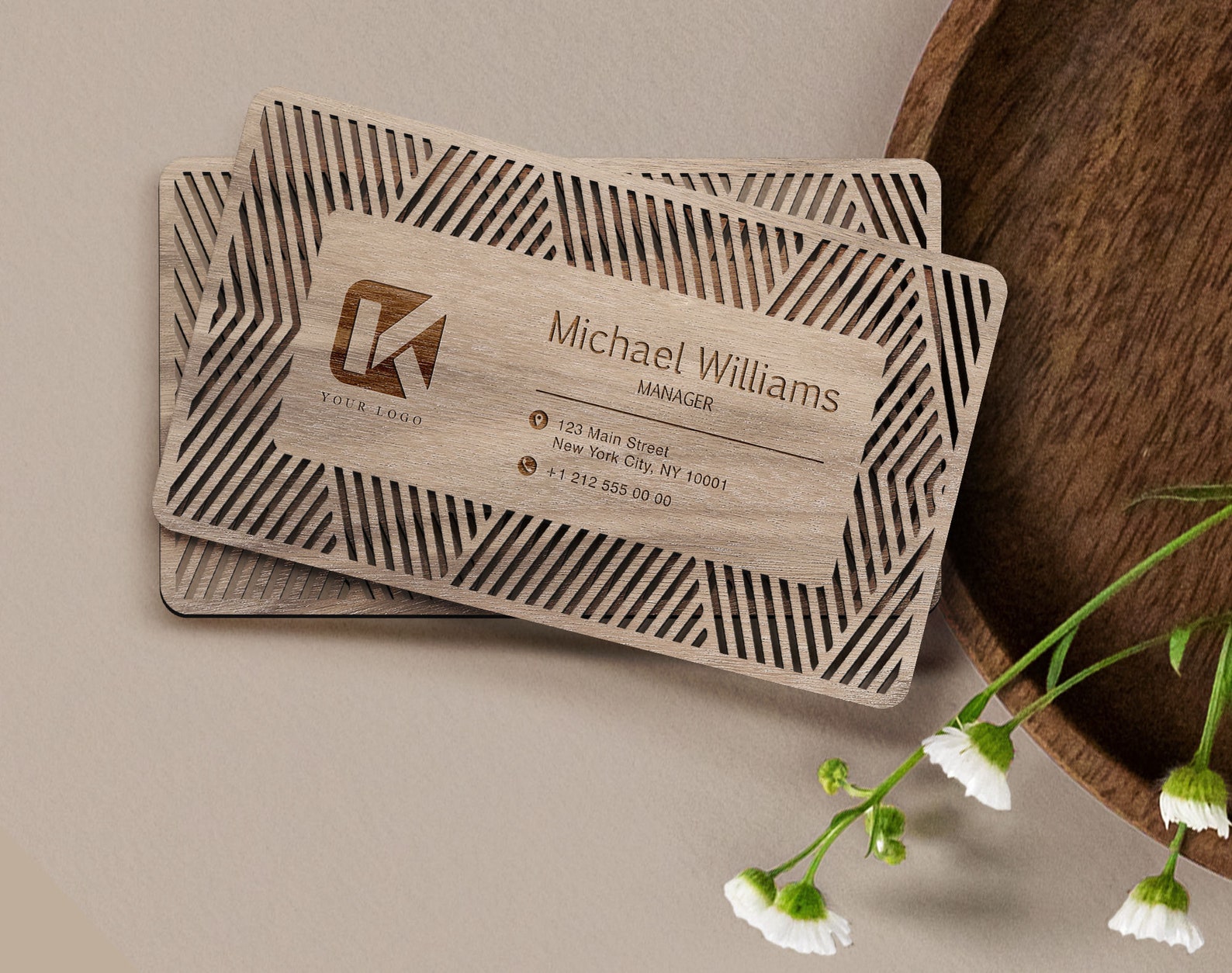 Personalized Wood Laser Cut Business Card Custom Wooden - Etsy