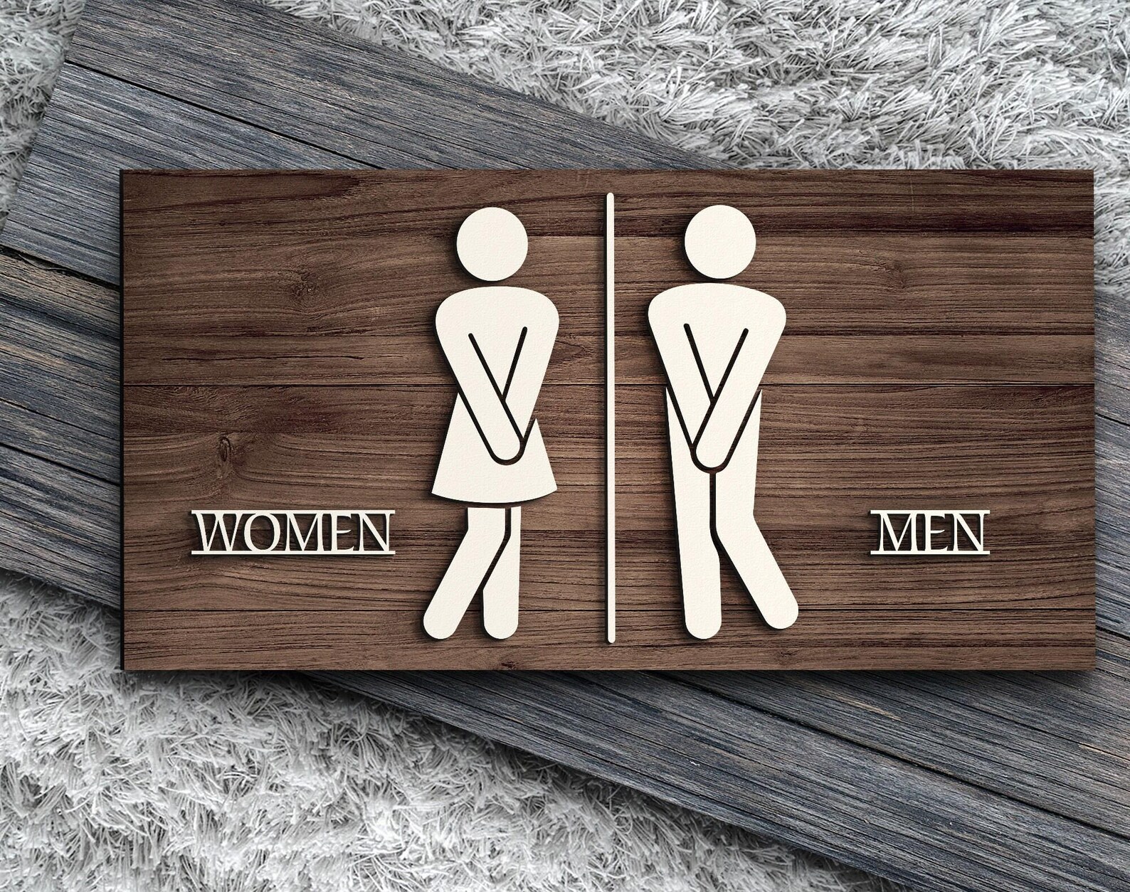 Restroom Door Sign, Men Women WC, Toilet Entrance, Restaurant Sign ...