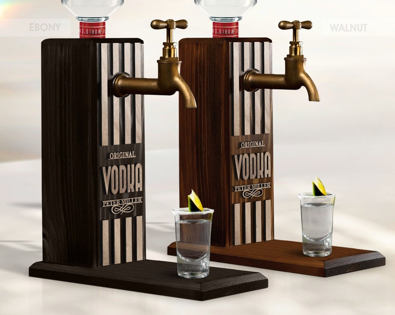 Personalized Embossed Name Wood Vodka Dispenser, Wine, Vodka, Whiskey ...