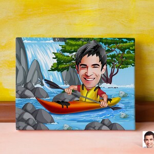 Personalized Rafting, Cano Caricature Drawing, Cartoon From Photo ...