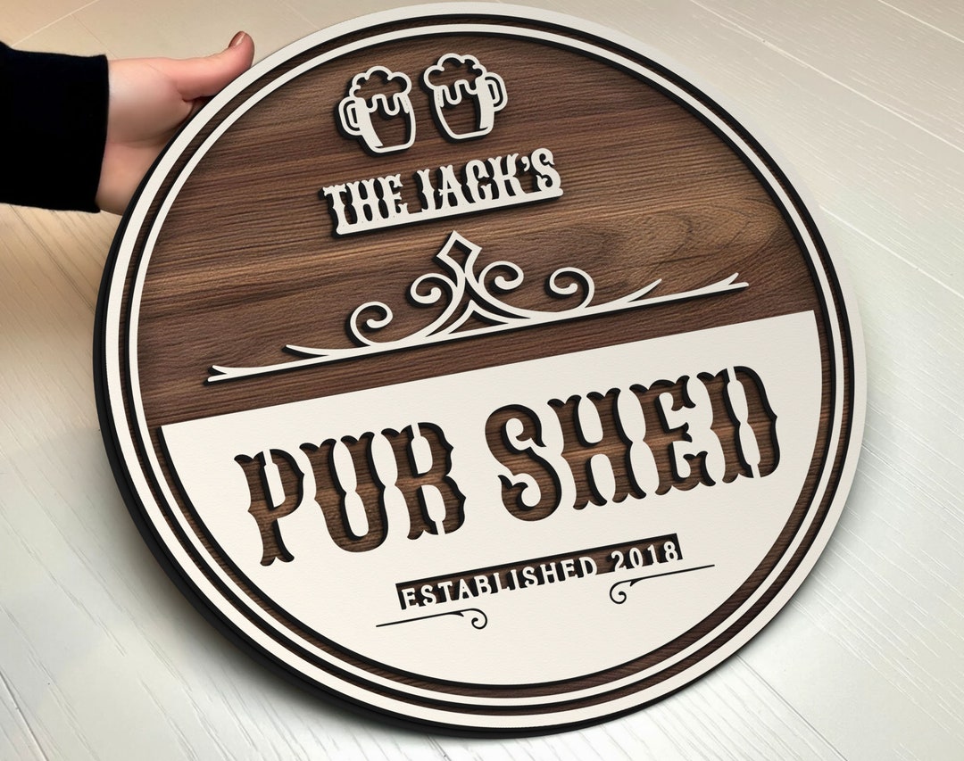 Personalized Bar Sign, Round Wooden Sign, Custom Wood Sign, Home Bar ...