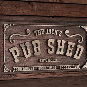 Personalized Handmade Oak Tree Bar Sign Custom Wood Bar Sign - Etsy