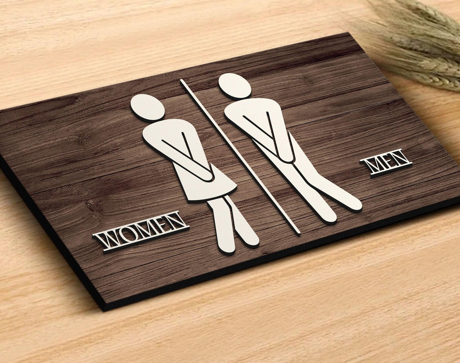 Restroom Door Sign, Men Women WC, Toilet Entrance, Restaurant Sign ...