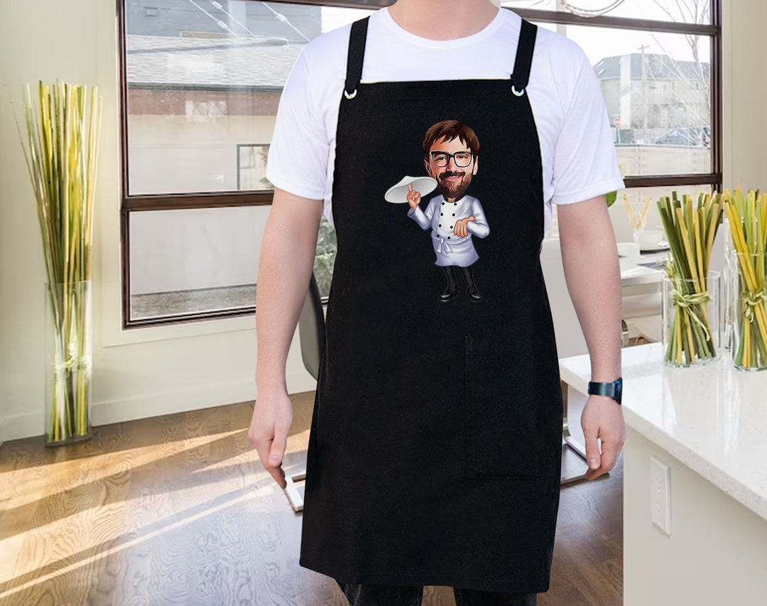 Custom Pizza Chef Cartoon Professional Apron, Kitchen Apron ...