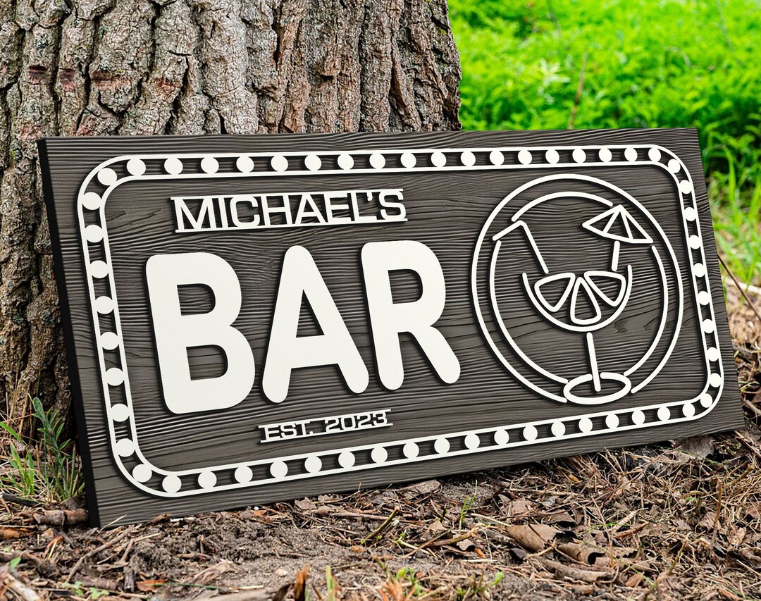 Personalized 3D Wooden Bar Sign Custom Wood Sign Man Cave - Etsy