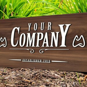 Personalized Wooden Logo Sign, Wooden Sign, Custom Wood Company Sign ...