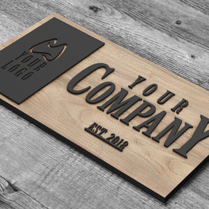 Personalized Wooden Logo Sign, Wooden Sign, Custom Wood Company Sign ...