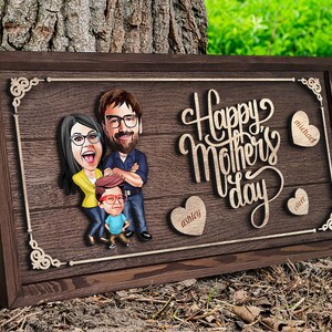 Personalized Handmade Embossed Oak Tree Wood Painting With Family ...