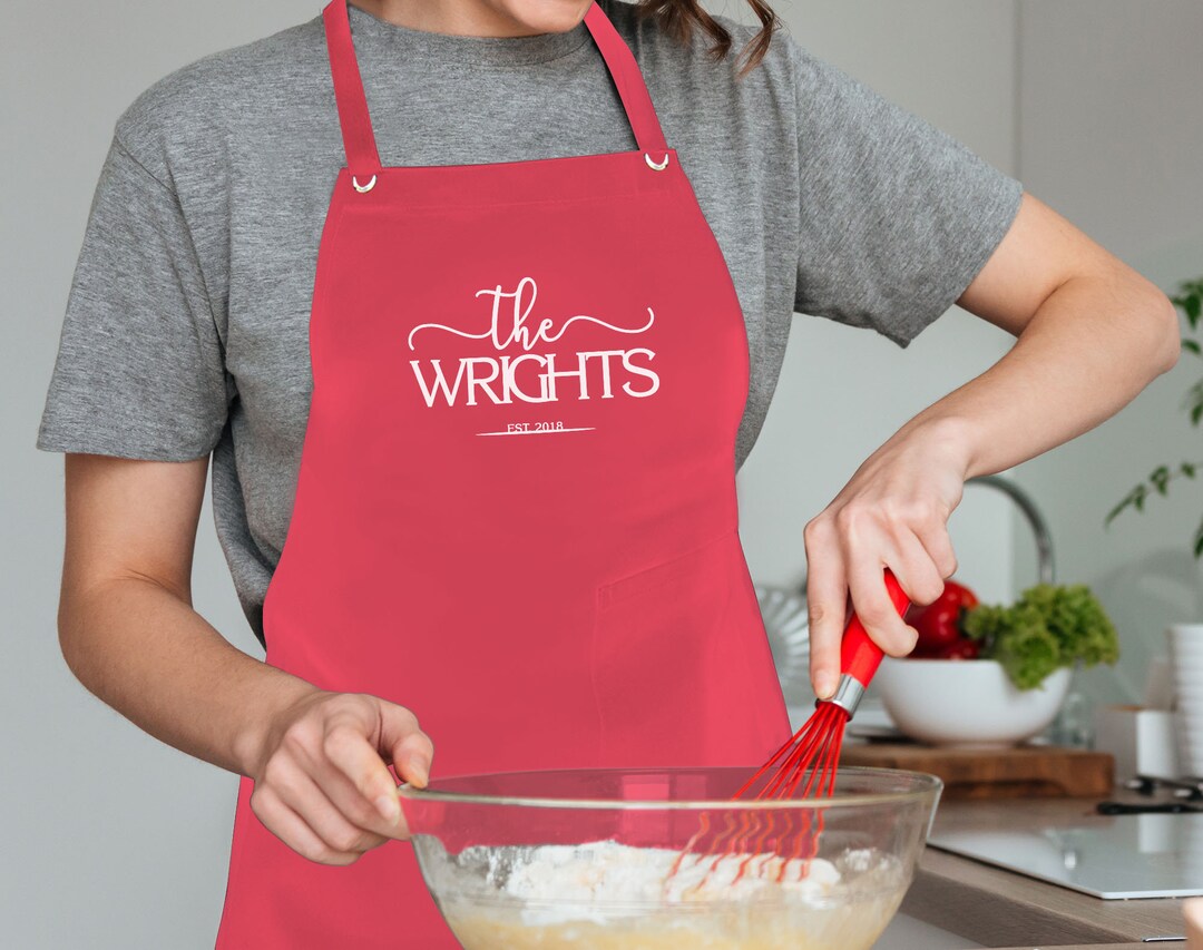 Custom Family Name Professional Apron, Kitchen Apron, Personalized ...
