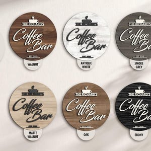 Personalized Coffee Bar, Coffee Shop Sign, Round Wooden Sign, Custom ...