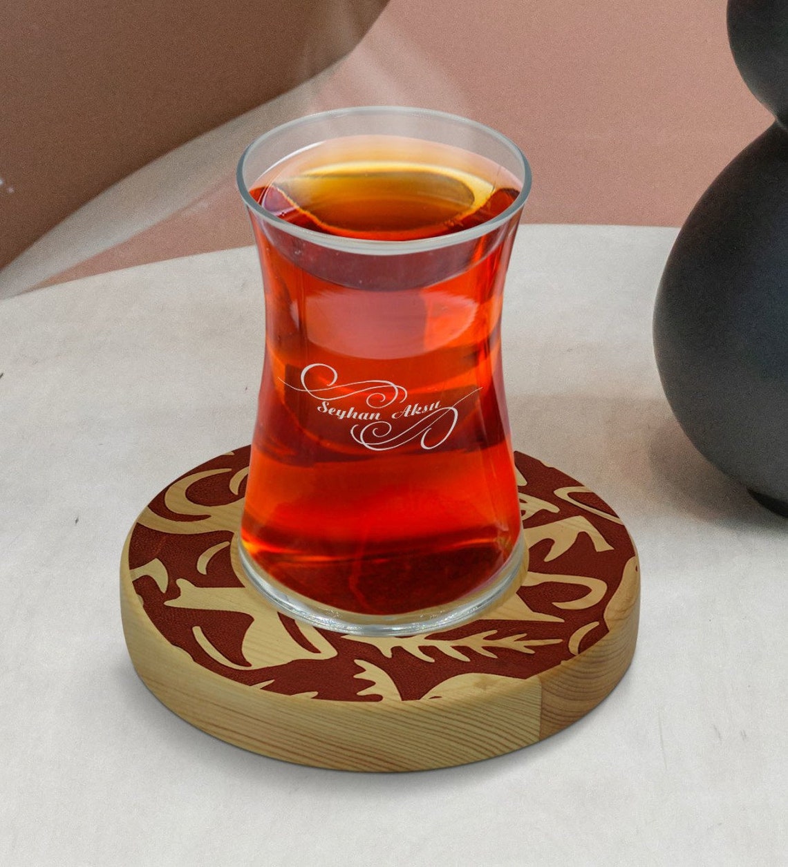 Personalized Turkish Arabian Tea Set With Special Wooden | Etsy