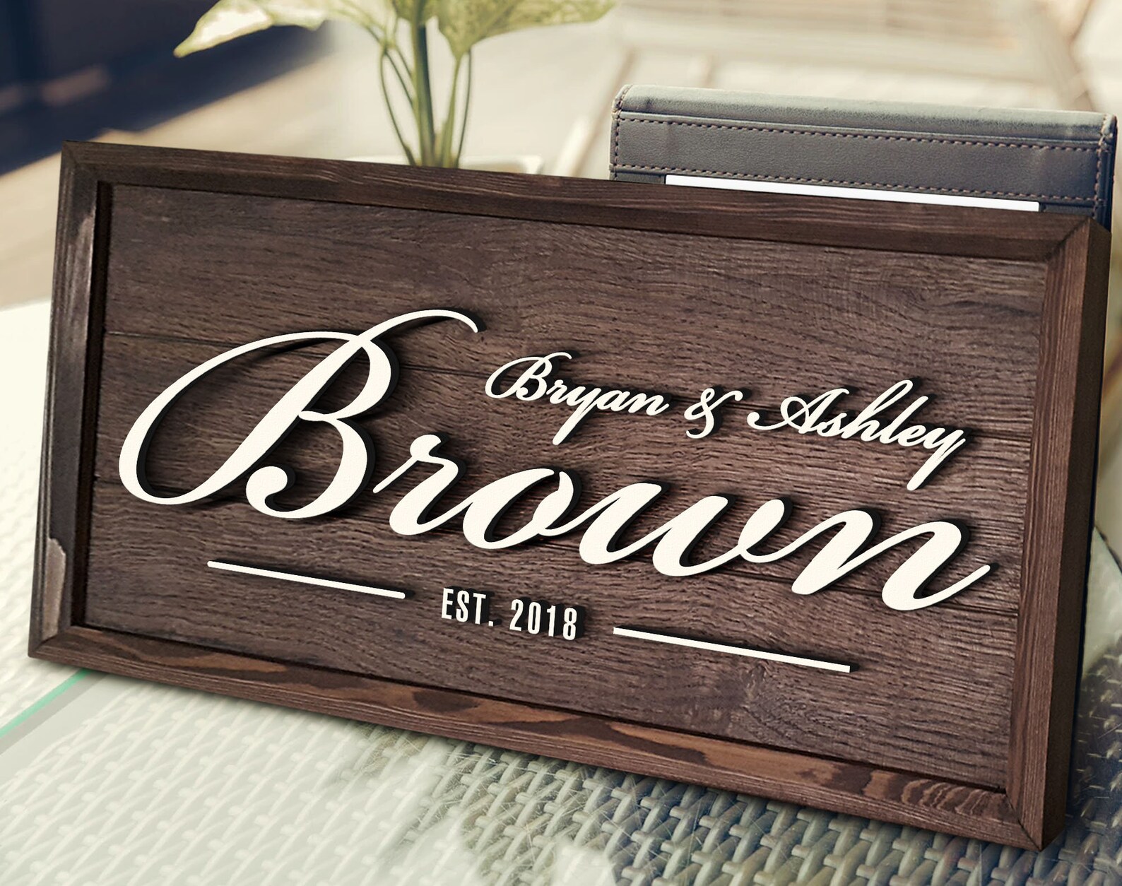 Personalized Oak Tree Name Sign Custom Wood Family Sign Last - Etsy